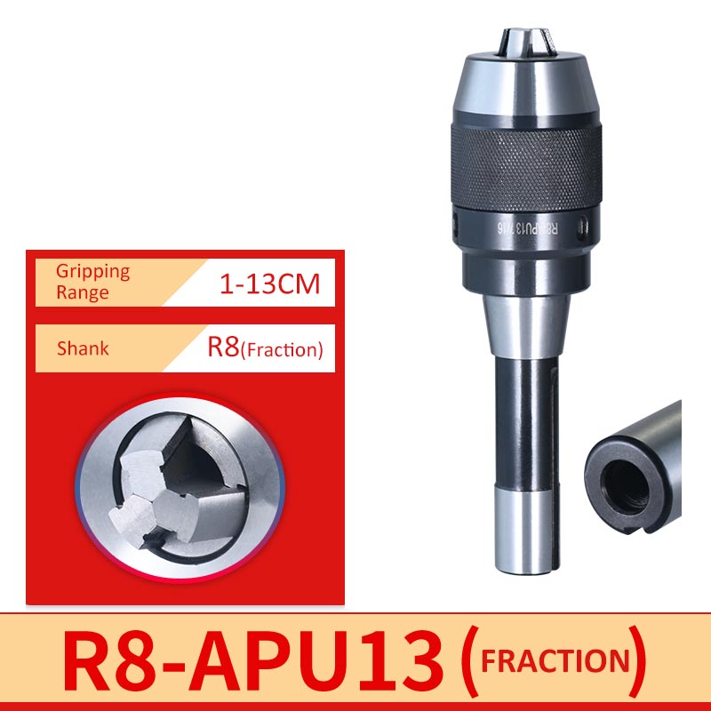 R8-APU13 Integrated Drill Chuck with Fractional Thread – Da Blacksmith